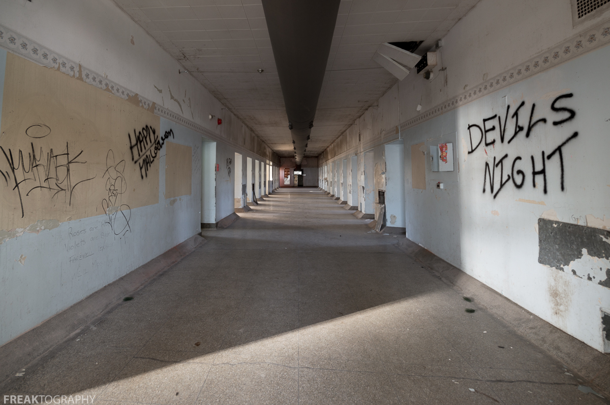 A long and silent hallway in an Abandoned Asylum for the Criminally ...